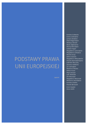 Rzeczy na ćwiczenia ue - wyroki - ŹRÓDŁA PRAWA UE PRAWO PIERWOTNE UNII EUROPEJSKIEJ W systemie ...