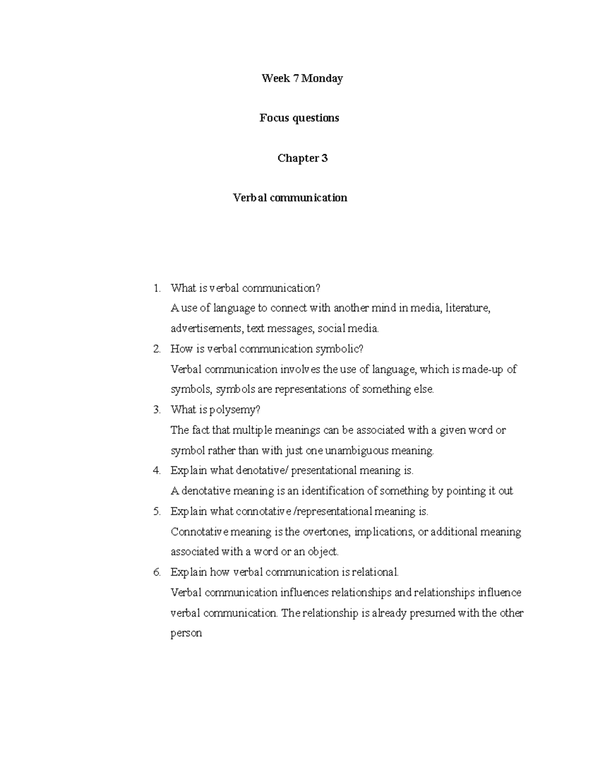 Week 7 Monday - Textbook questions and answers - Week 7 Monday Focus ...