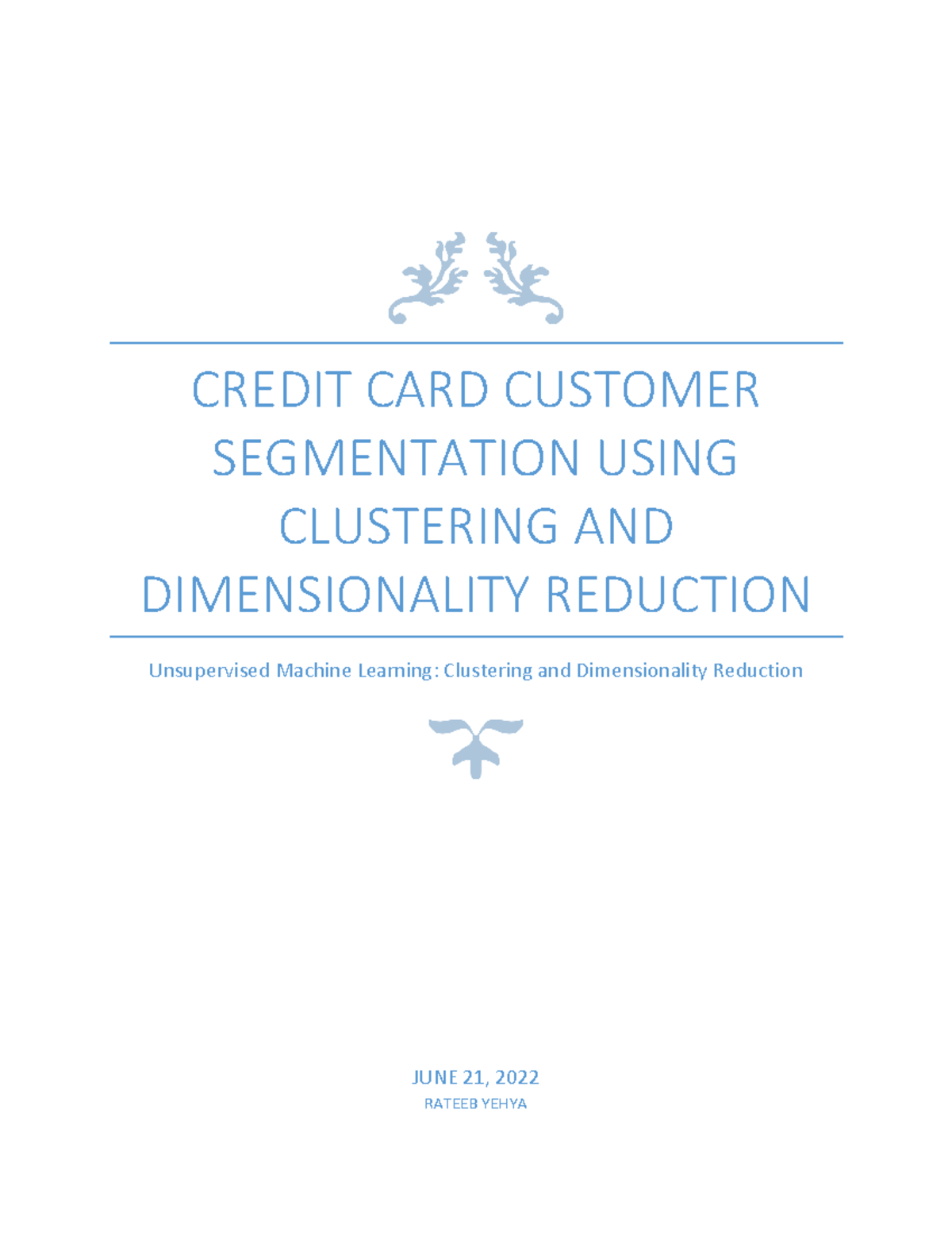 Credit Card Customer Segmentation - CREDIT CARD CUSTOMER SEGMENTATION ...