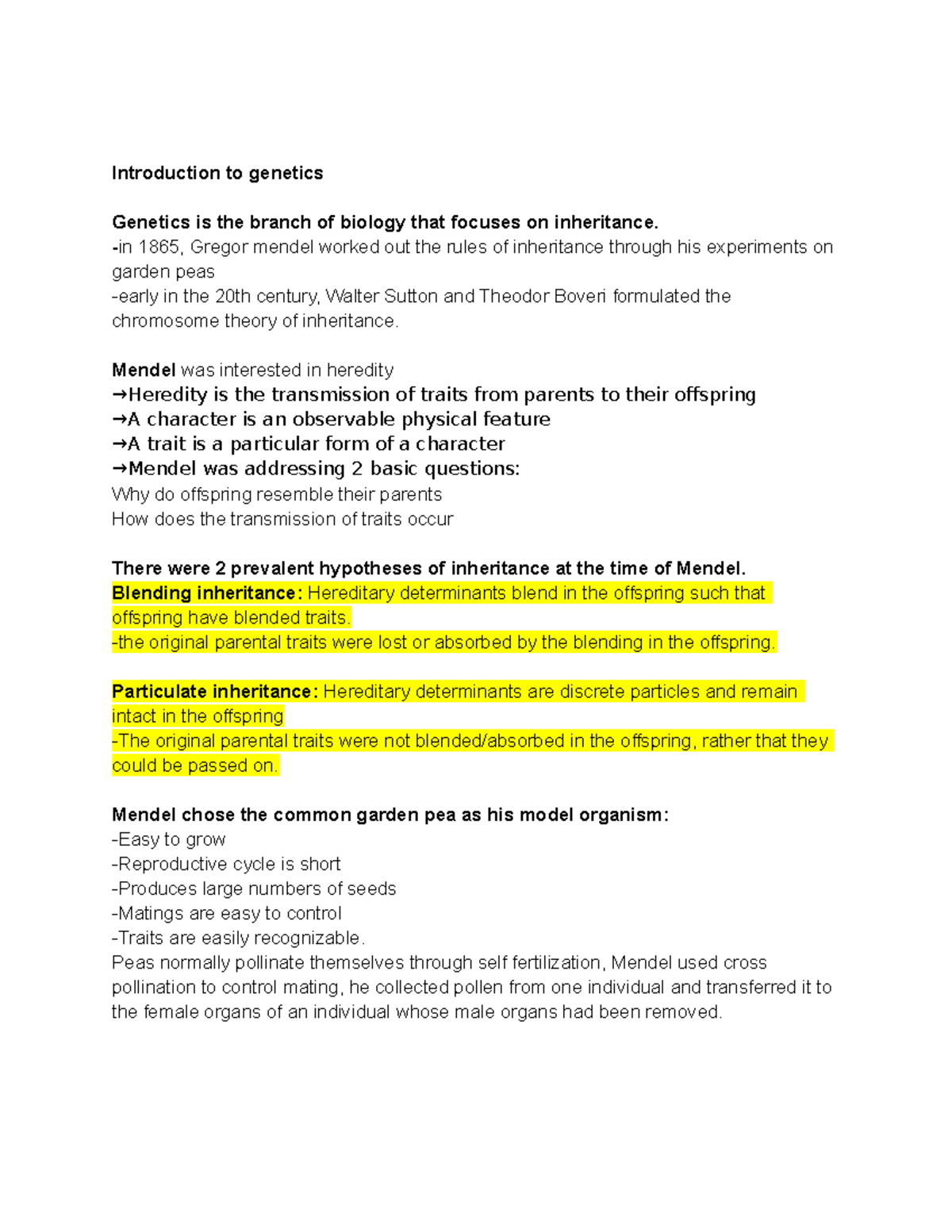 Bio genetics unit - Introduction to genetics Genetics is the branch of ...