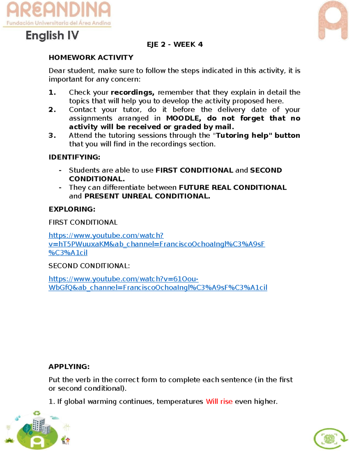 English 4 - EJE 2 - week 4 - EJE 2 - WEEK 4 HOMEWORK ACTIVITY Dear ...