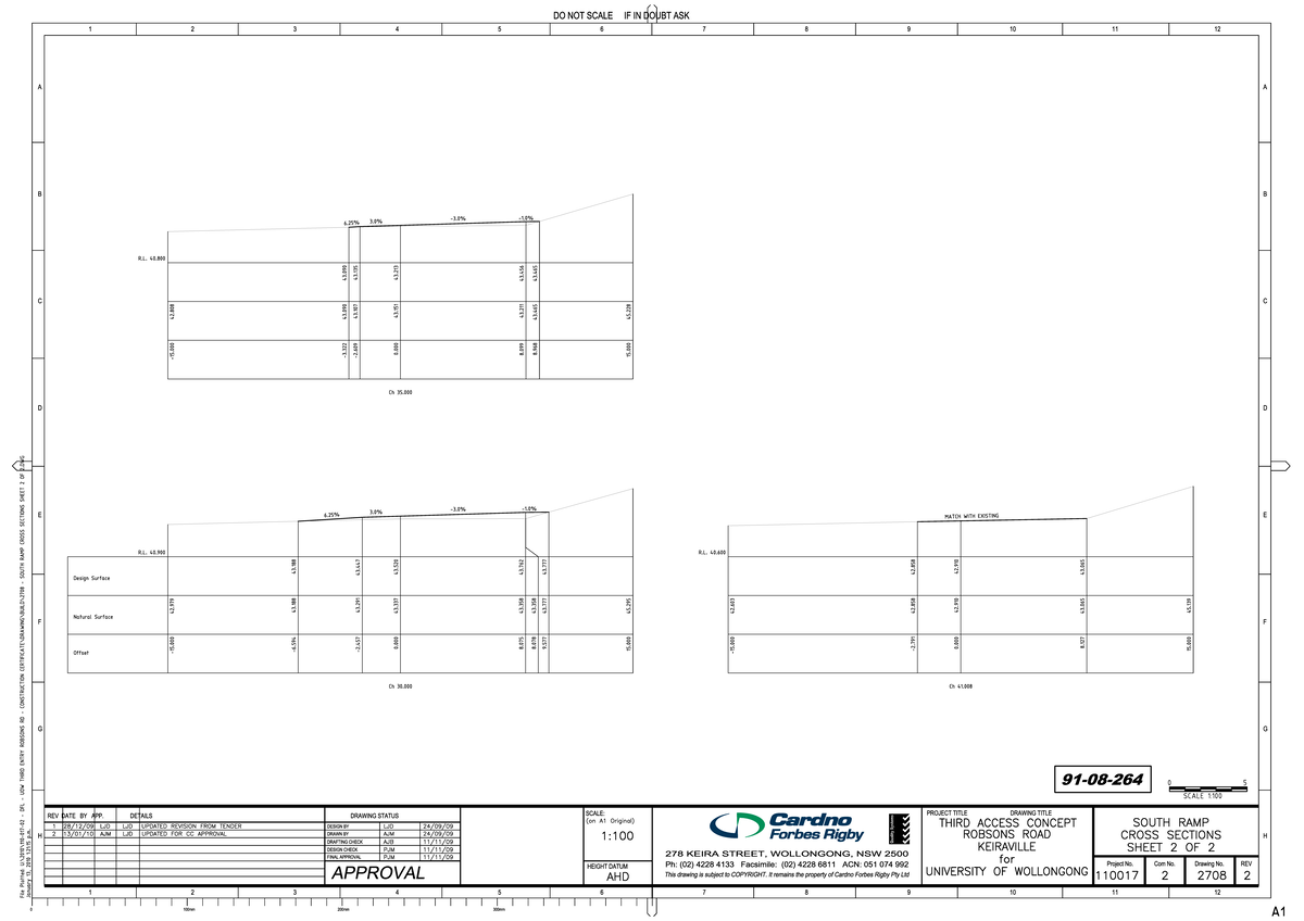 91-08-264 2708 - South Ramp Cross Sections Sheet 2 of 2 - CIVL458 - Studocu