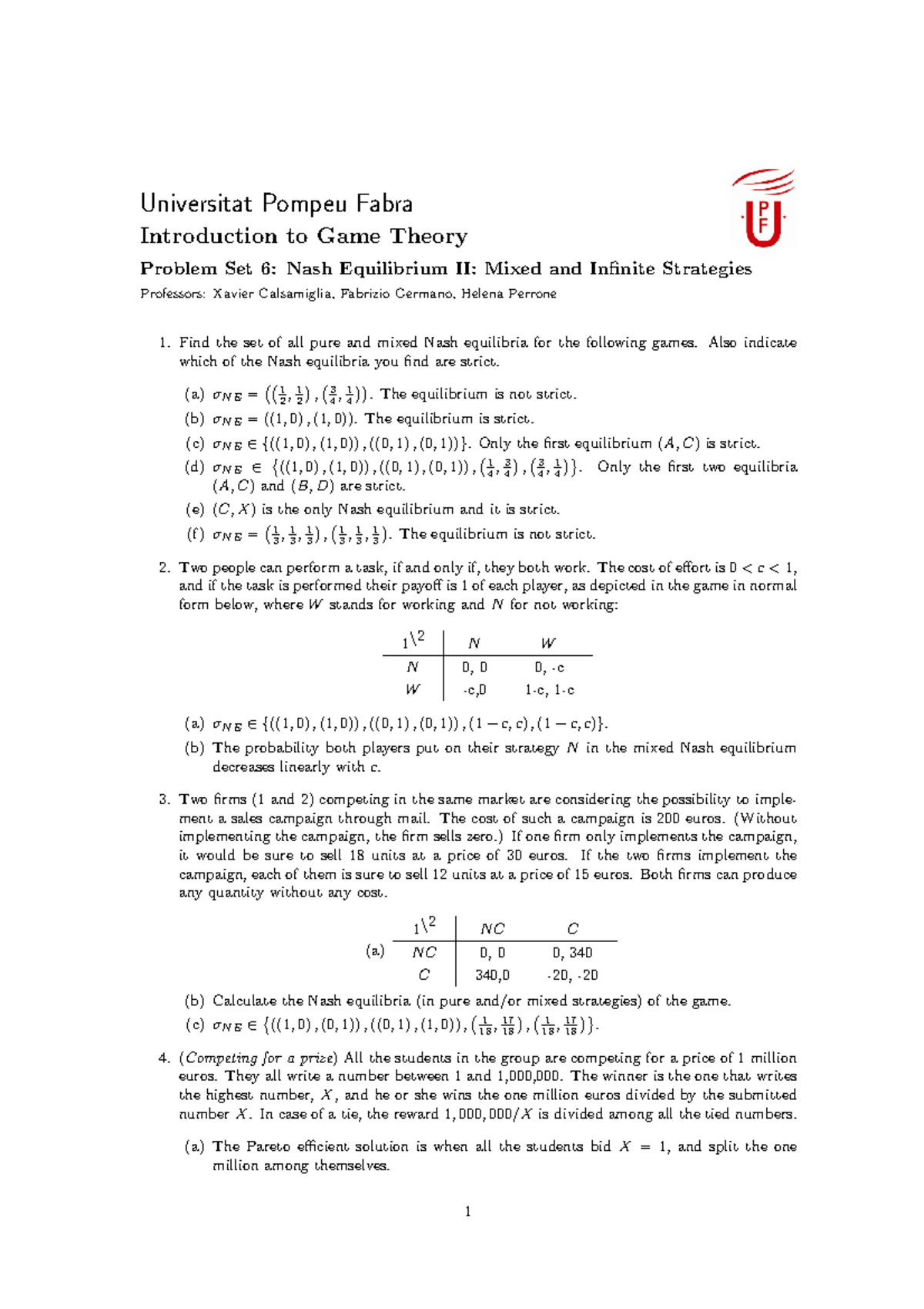 Ps6sol - Seminarios de intro a la teoria de juegos con las soluciones - Universitat Pompeu Fabra ...
