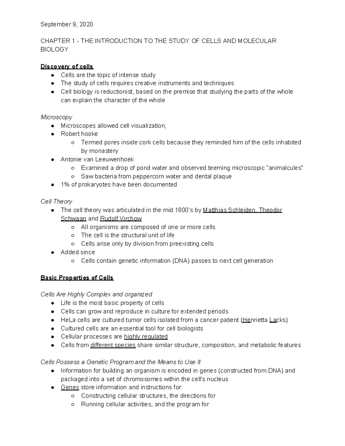 2020, HSS2305 - Lecture notes 1-8 - September 9, 2020 CHAPTER 1 - THE ...