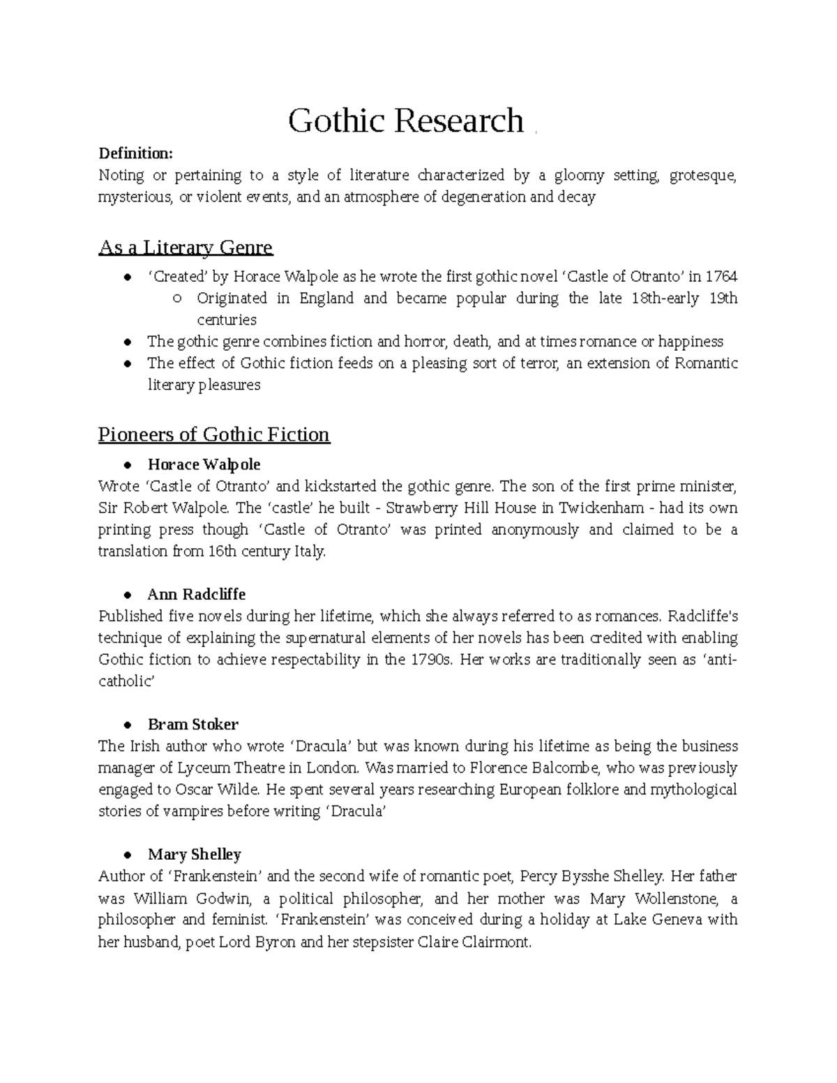 Gothic context - Gothic Research Definition: Noting or pertaining to a ...