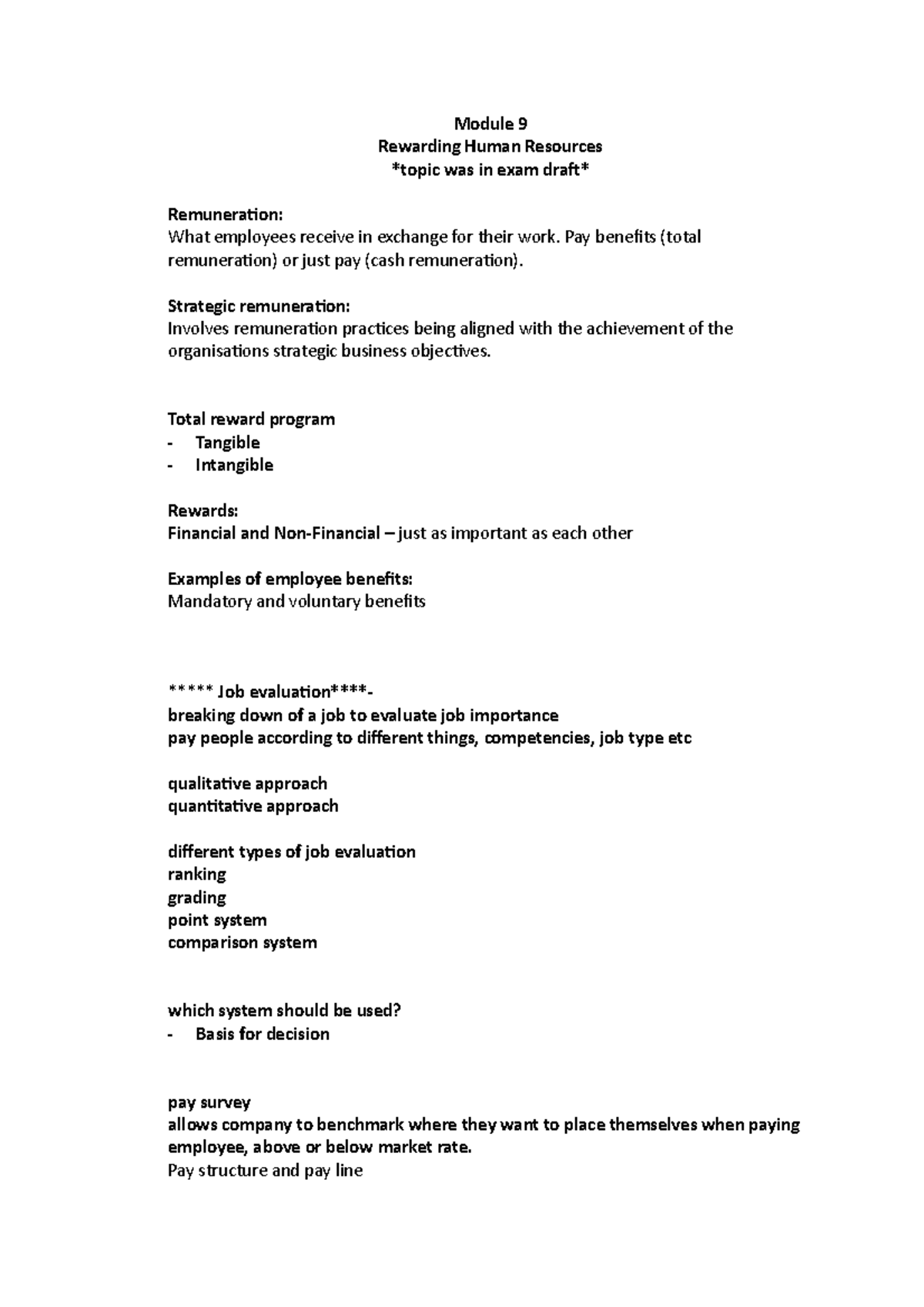Rewarding Human Resources - Module 9 Rewarding Human Resources topic ...