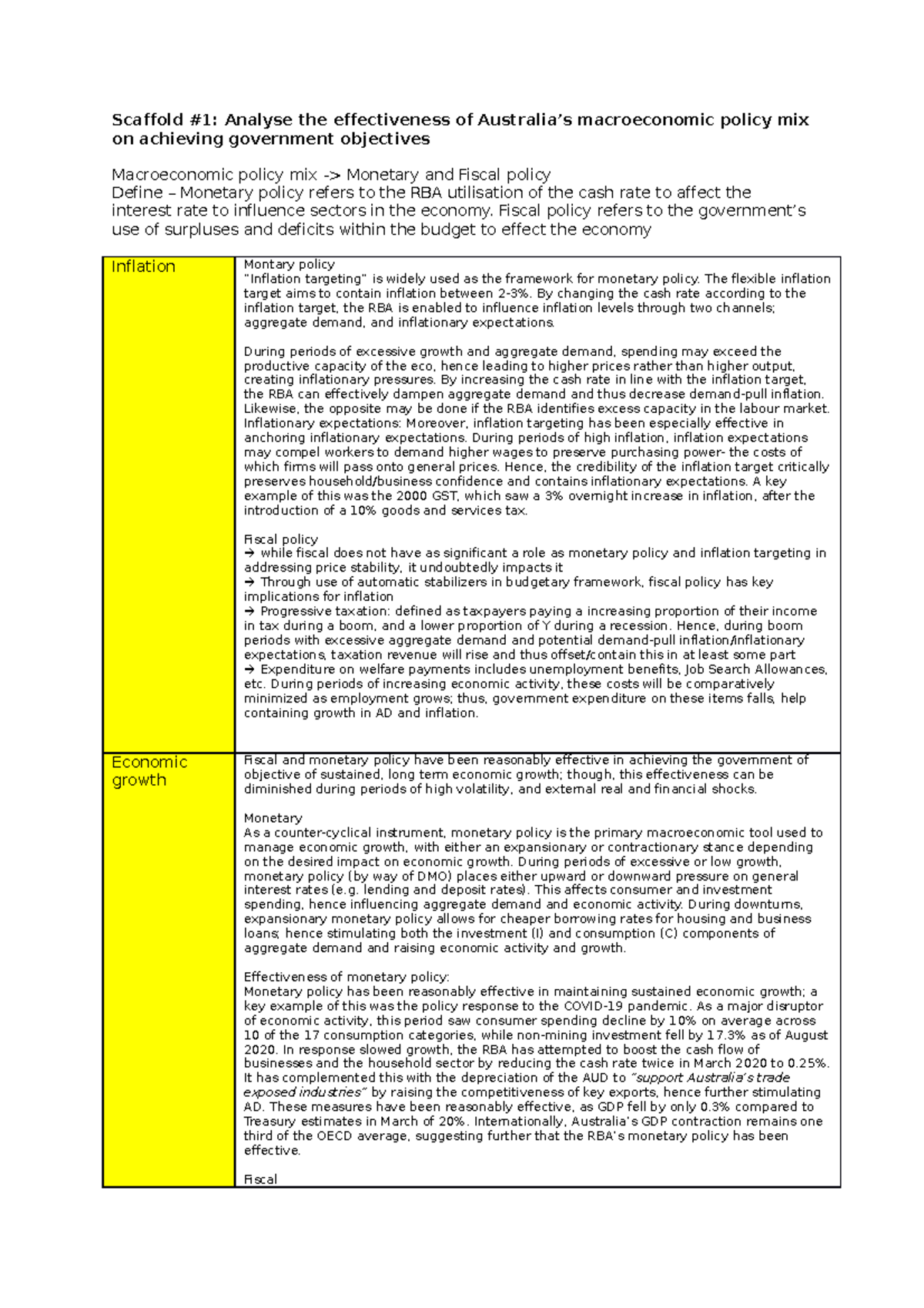 Eco essay Scaffold - Scaffold #1: Analyse the effectiveness of ...