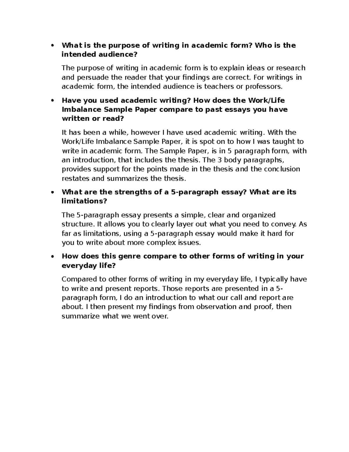 Wk 2 Discussion: 5-Paragraph Essay - What is the purpose of writing in ...