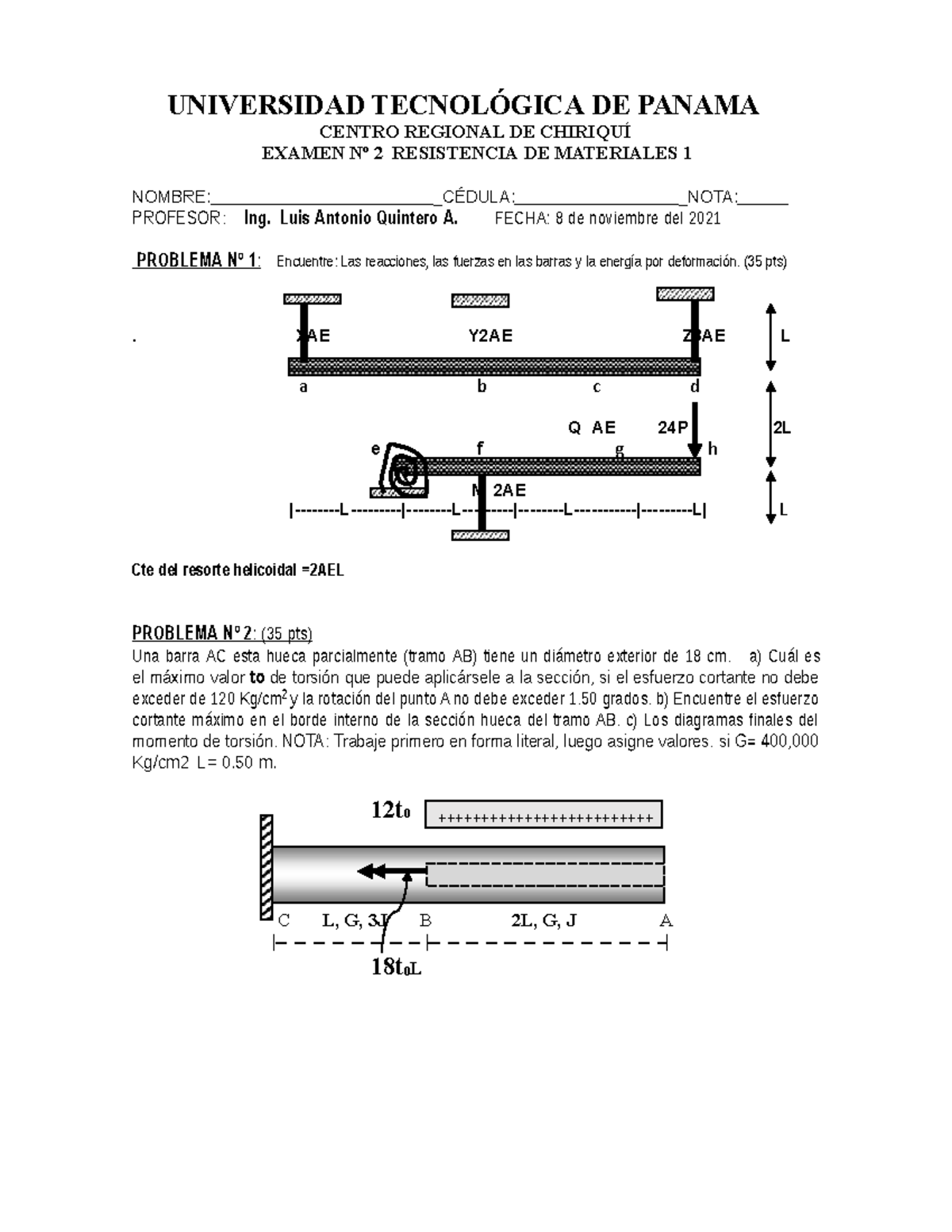 Parcial N° 2 8NOV21 - XAE Y2AE Z3AE abcd Q AE 24P e f gh M 2AE |-L-L-L ...