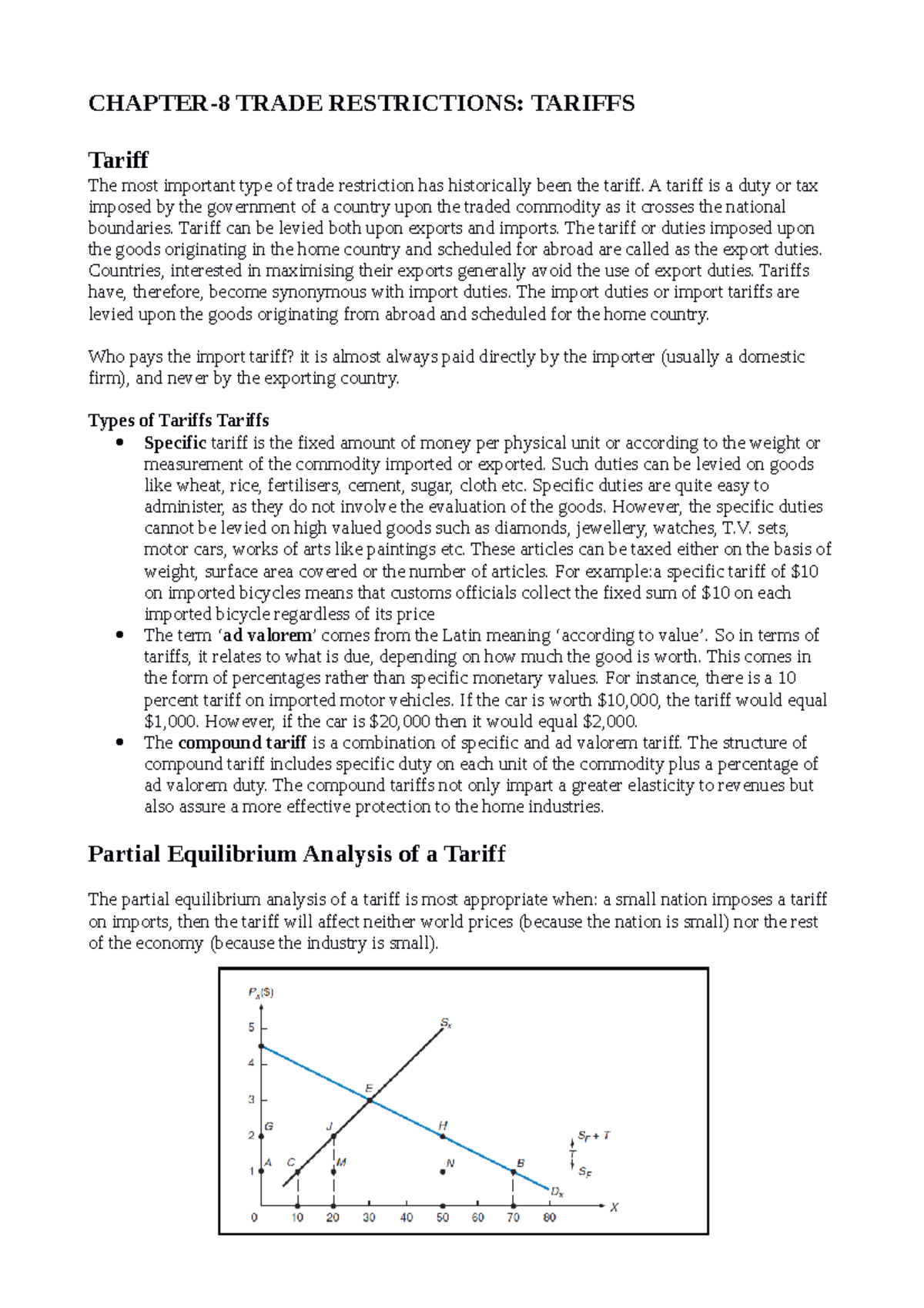 Chapter 8 - Tariffs - Compiled notes from lectures, reference books and ...