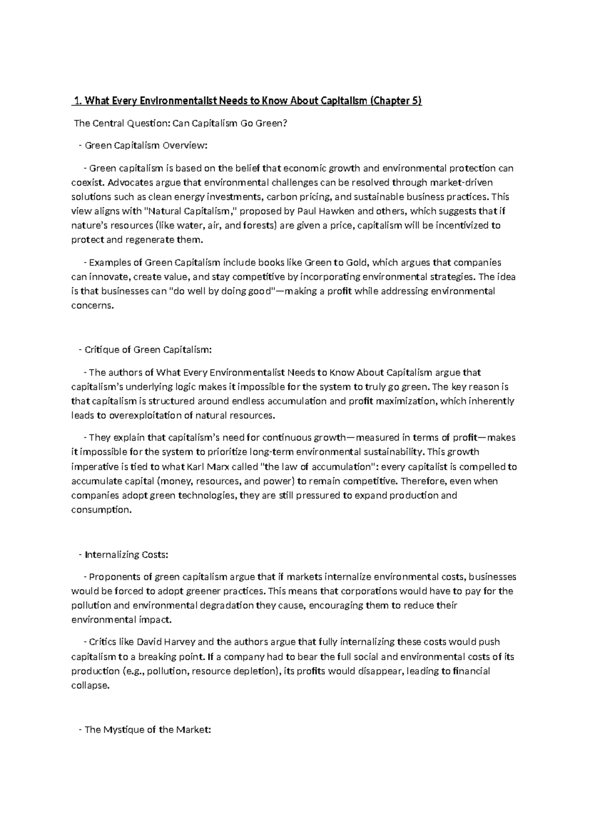 Political studies- Study notes - What Every Environmentalist Needs to ...