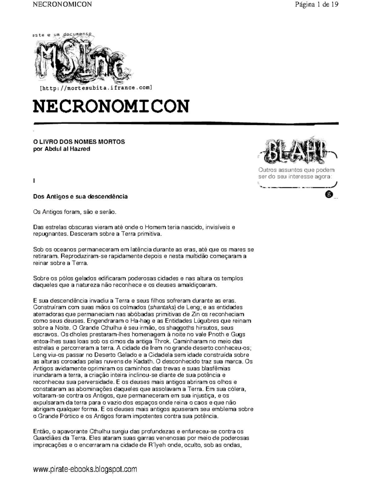 Hazred, Abdul al - Necronomicon - O Livro dos Morto - NECRONOMICON . O ...