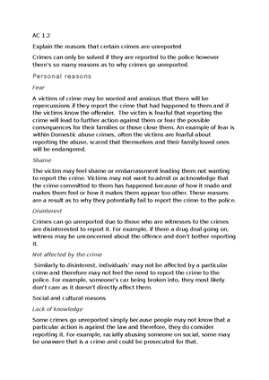 Unit 1 AC1.4 - Describe media representation of crime - AC1 - Describe ...