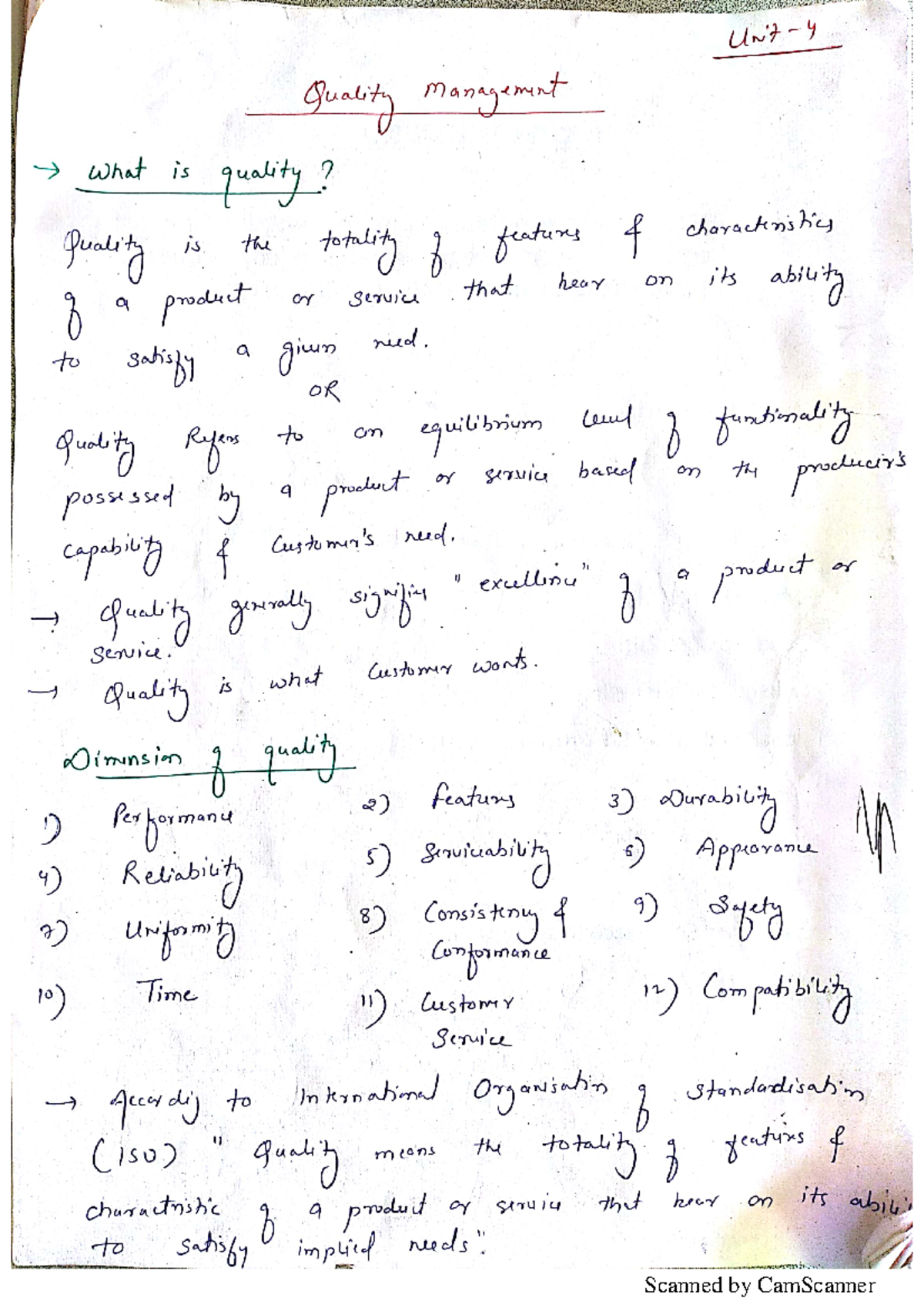 Unit 4 - INDUSTRIal MANAGEMENT - btech - Studocu