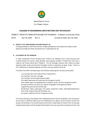 RSW- Barangayhall - RESEARCHWORK ARCH 221 ARCHITECTURAL DESIGN 4 (PROJECT TITLE: BARANGAY HALL ...