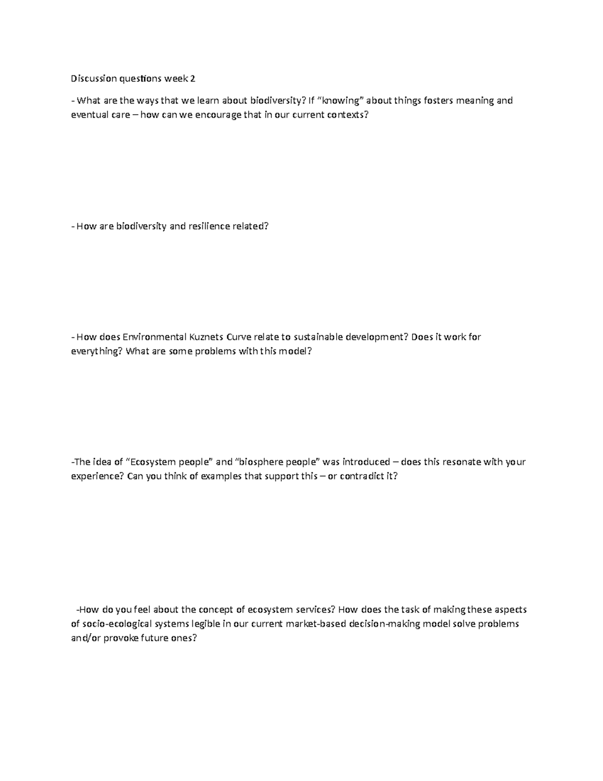 Week 2 Discussion questions - Discussion questions week 2 What are the ...