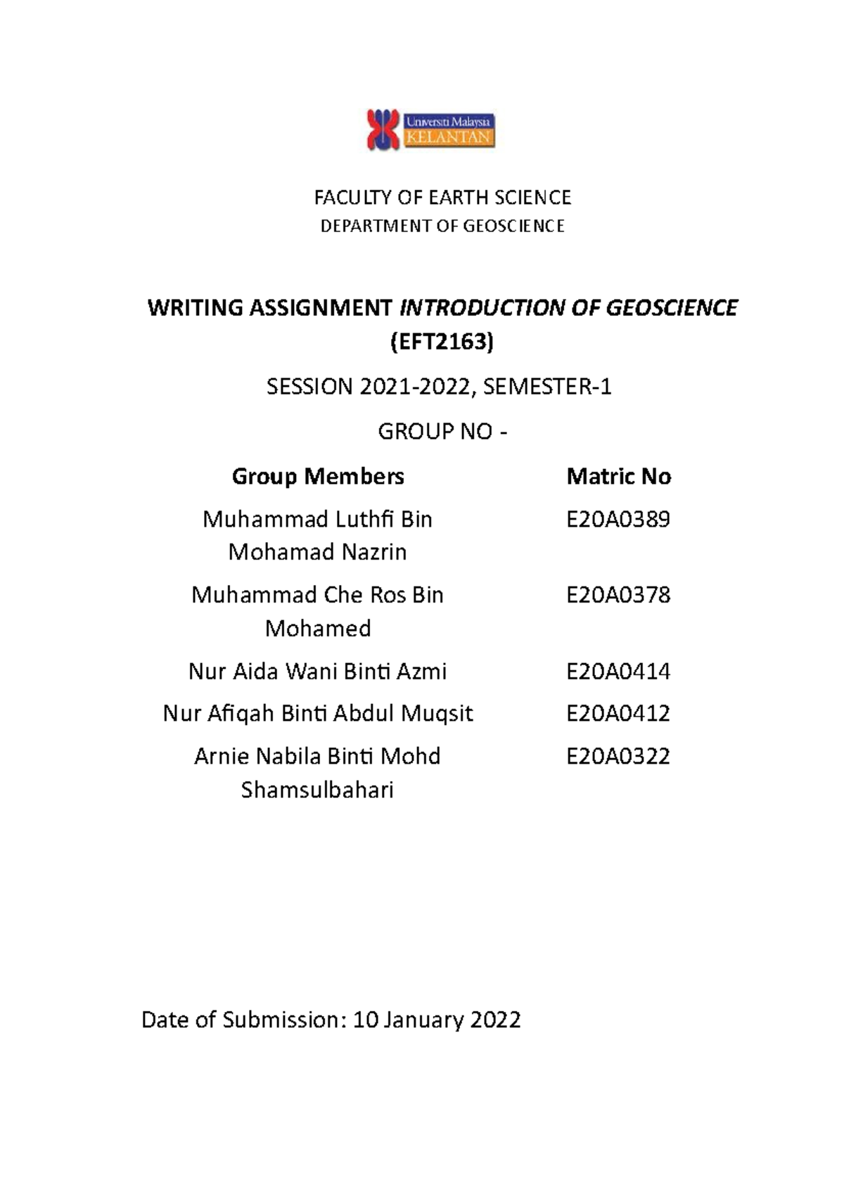 political science essay - FACULTY OF EARTH SCIENCE DEPARTMENT OF ...