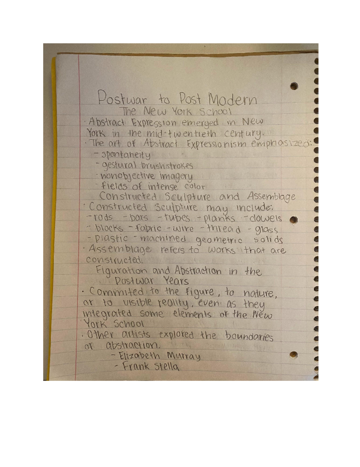 Art Appreciation Notes - Postwar to Post Modern The New York School ...