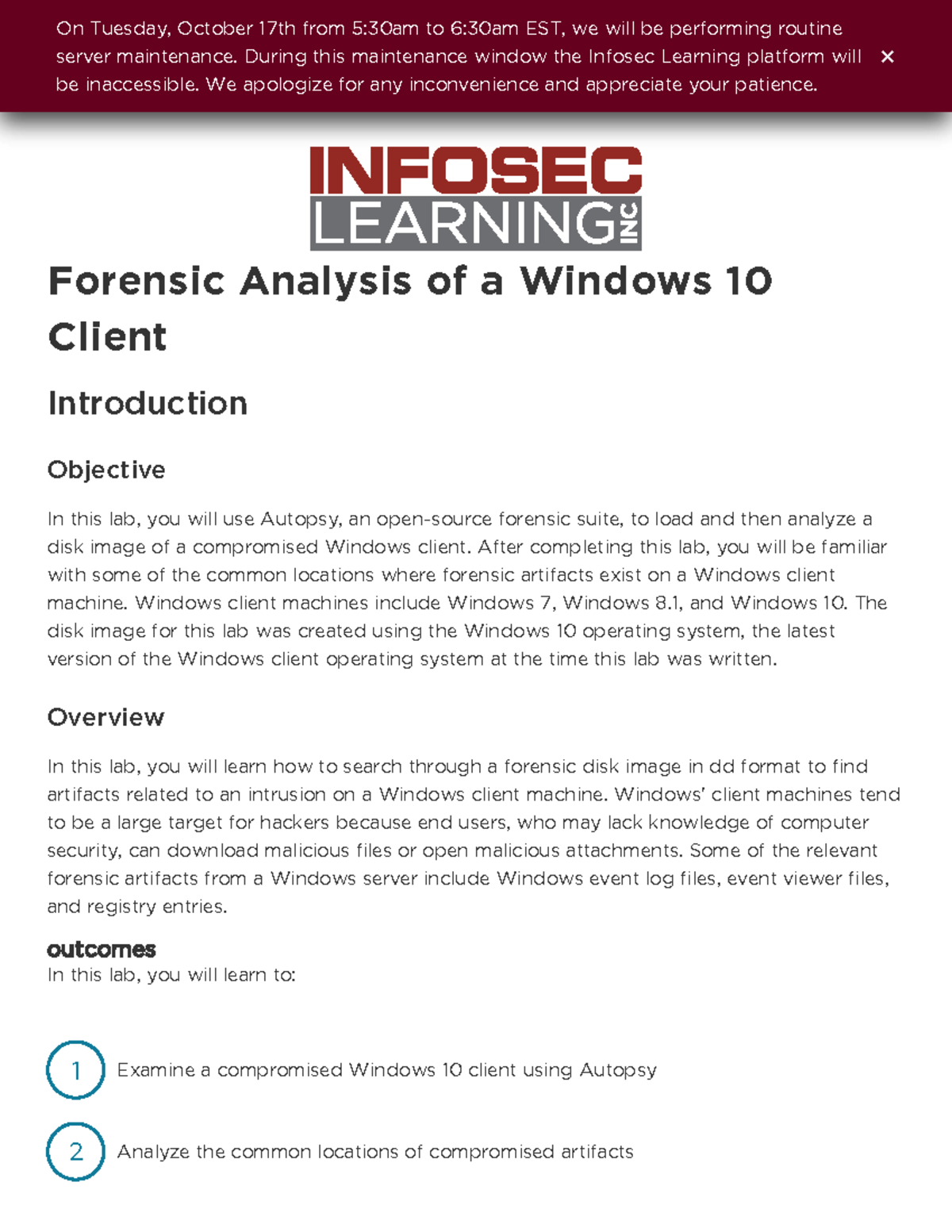 Lab instructions forensic analysis of a windows 10 client - Forensic ...