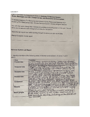 Lab wk 1 - lab work - bio 252 - Studocu