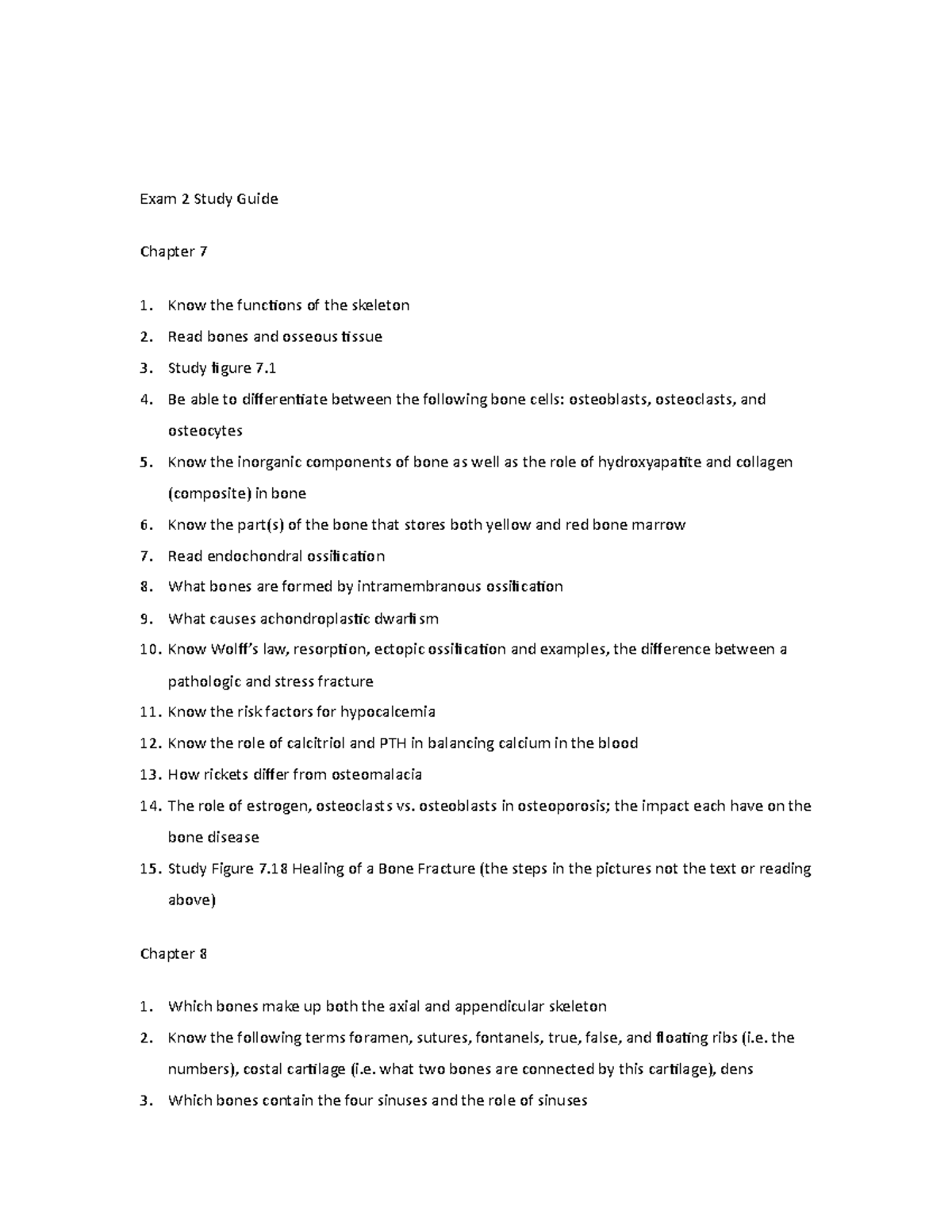 7-9 Study Guide - Chapt 7-9 notes - Exam 2 Study Guide Chapter 7 Know ...