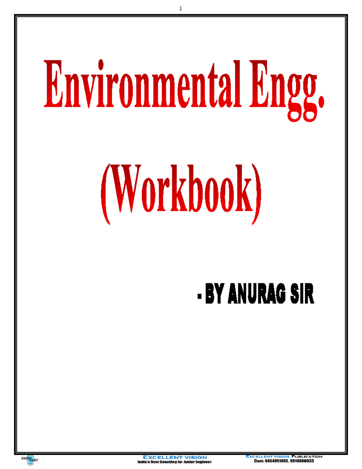 Environmental Engg. Workbook-1 - BY ANURAG SIR Chapter–1 (Water Demand ...