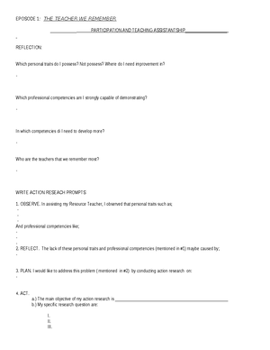 Episode 11 Outline - Summary Field Study 3 - Episode 11: Delivering My ...