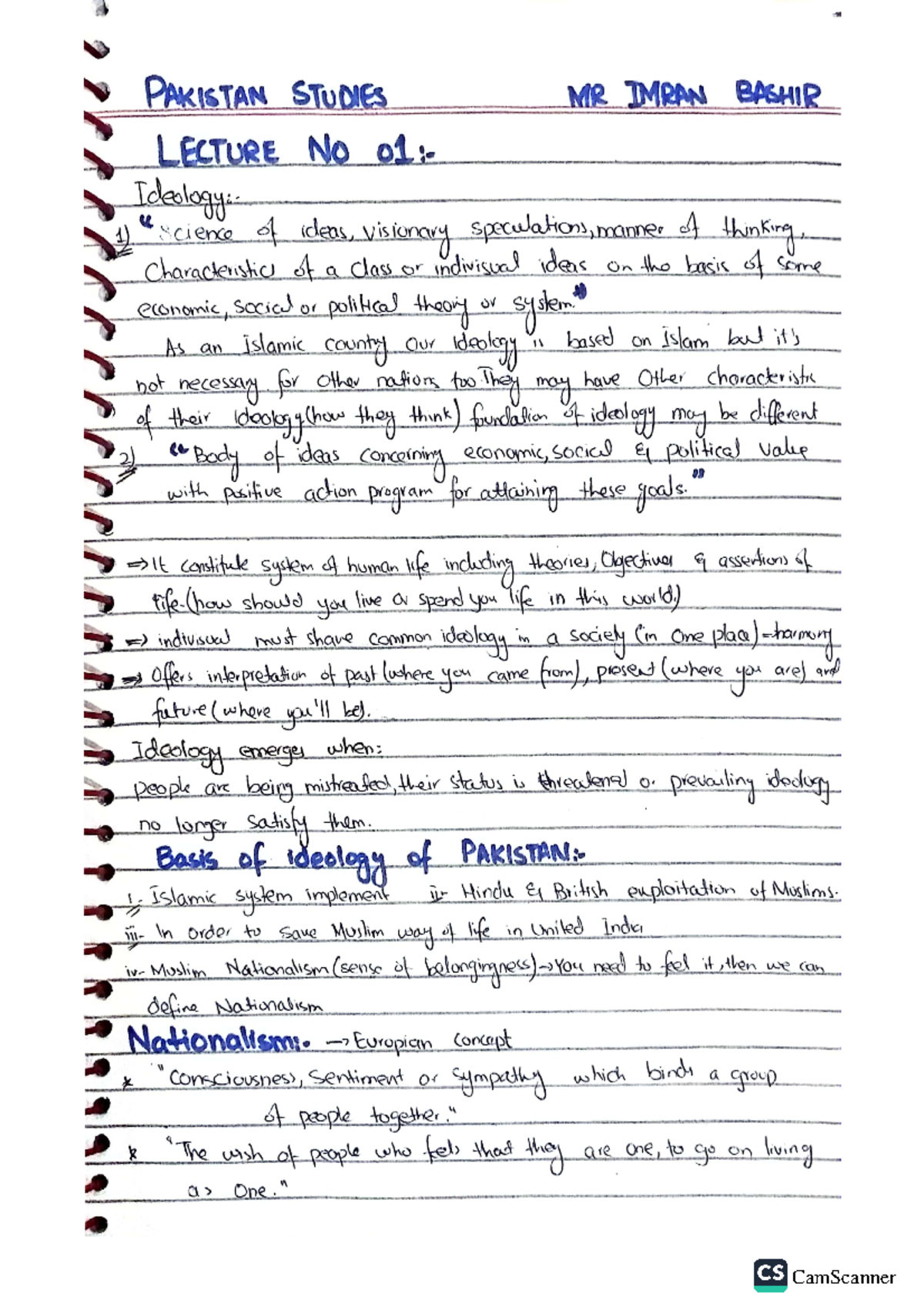 Pak studies lecture 1-6 notes - Pakistan Studies - Studocu