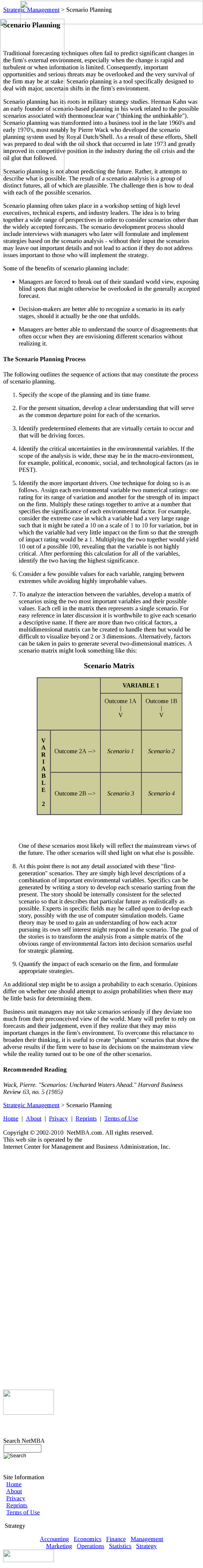 Scenario Planning - Its a lecture notes. - Strategic Management ...