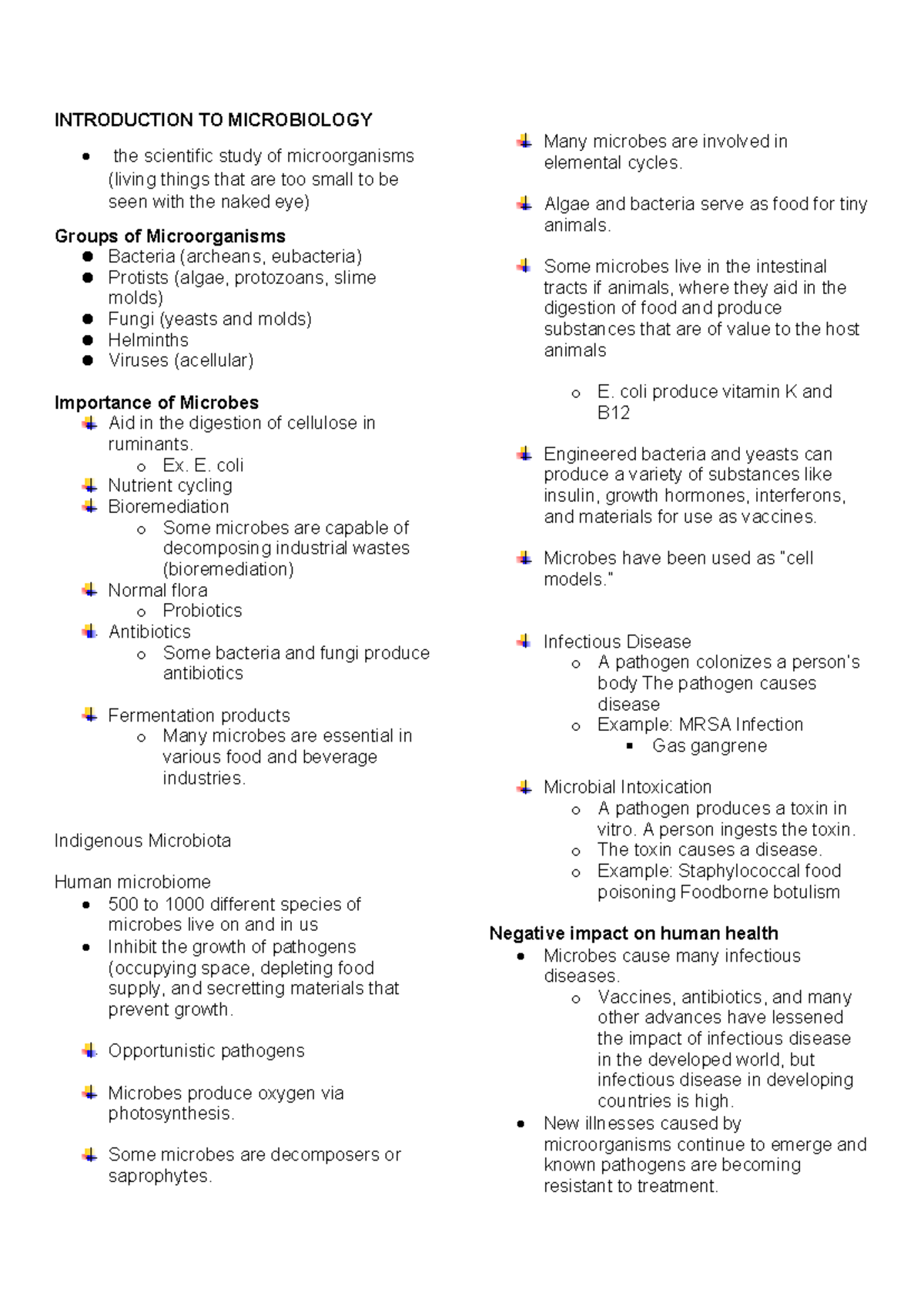 MC3 Notes 01 Introduction to Microbiology - INTRODUCTION TO ...