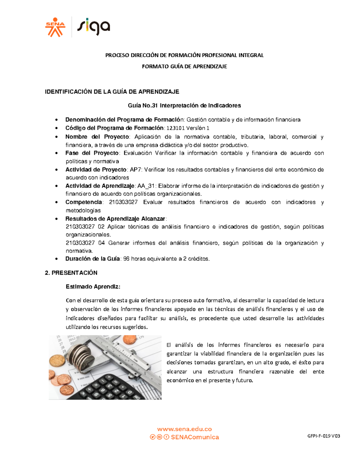 Guía 31 Interpretación de indicadores - PROCESO DIRECCI”N DE FORMACI”N PROFESIONAL INTEGRAL ...