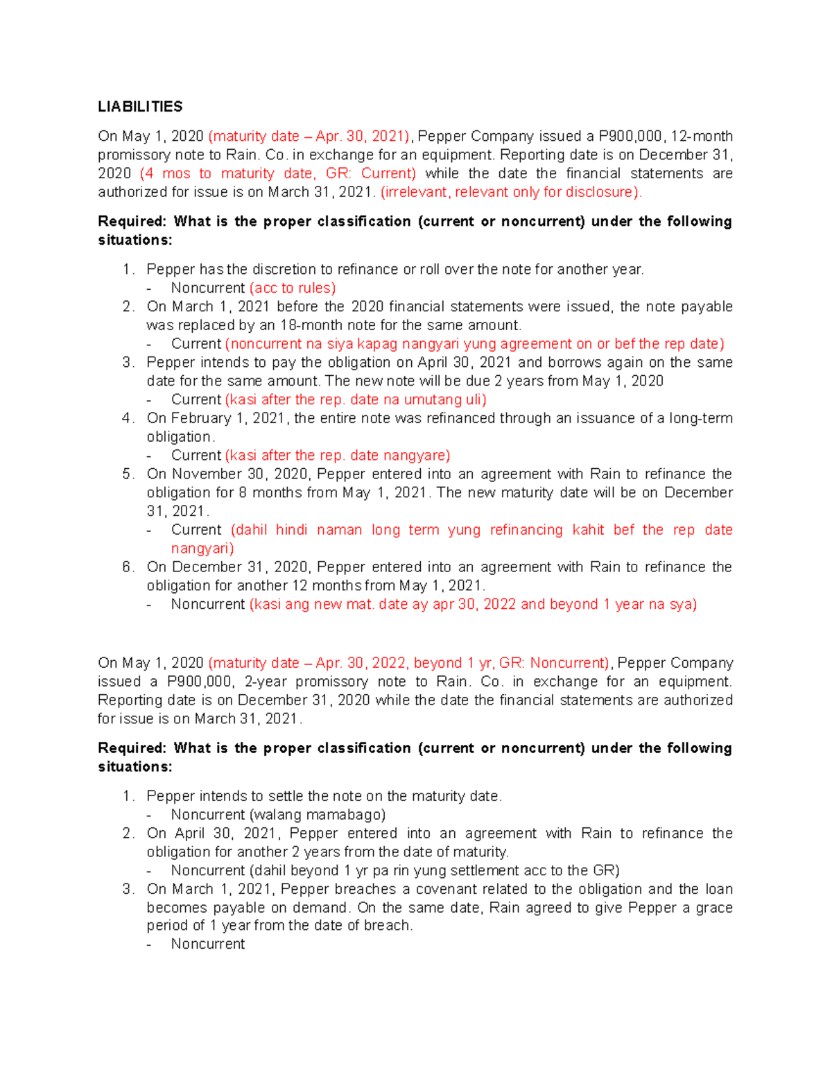 Intermediate Accounting 2 Chapter 1 Liabilities Current Noncurrent