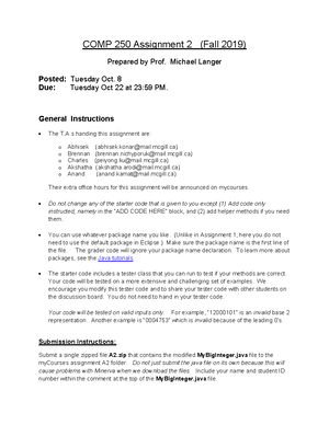 COMP250 Fall2023 Presentation Exercises - Presentation exercises ...