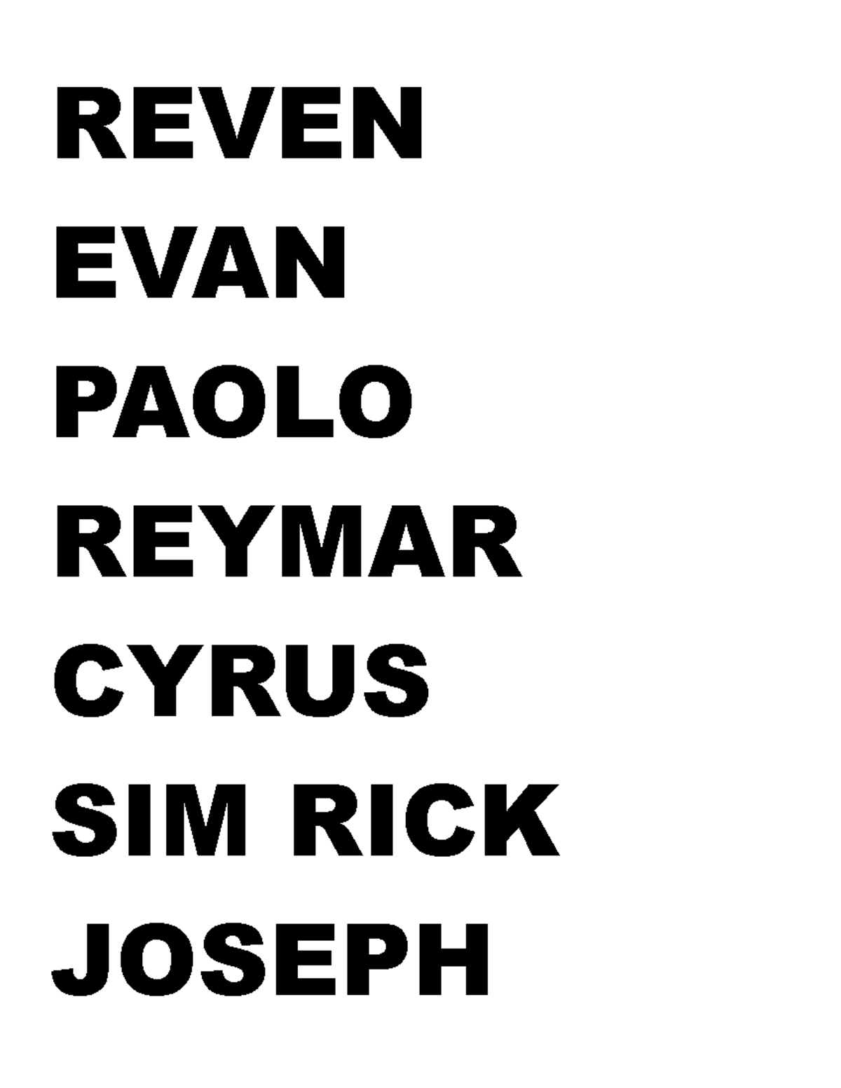 Name-tag-saphire - REVEN EVAN PAOLO REYMAR CYRUS SIM RICK JOSEPH ANGELO ...