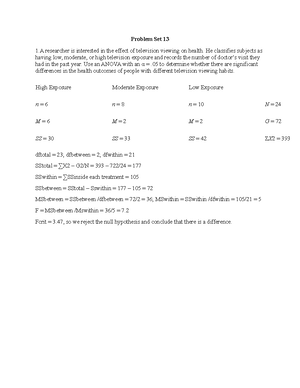 Exam 1 Practice Problems - Exam 1 Practice Problems For the following ...