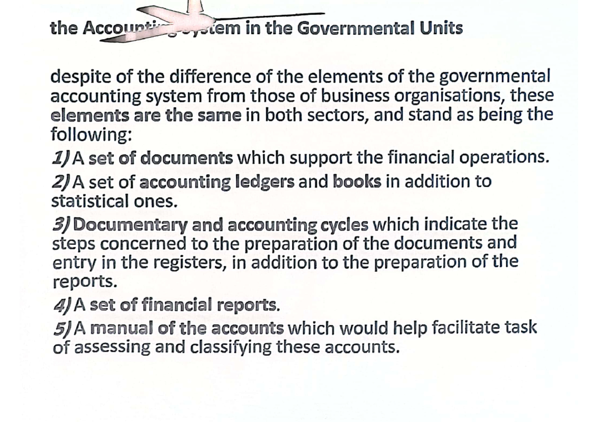 Accounting systems in Gov units Notes - English commerce (Cay An Aey ...