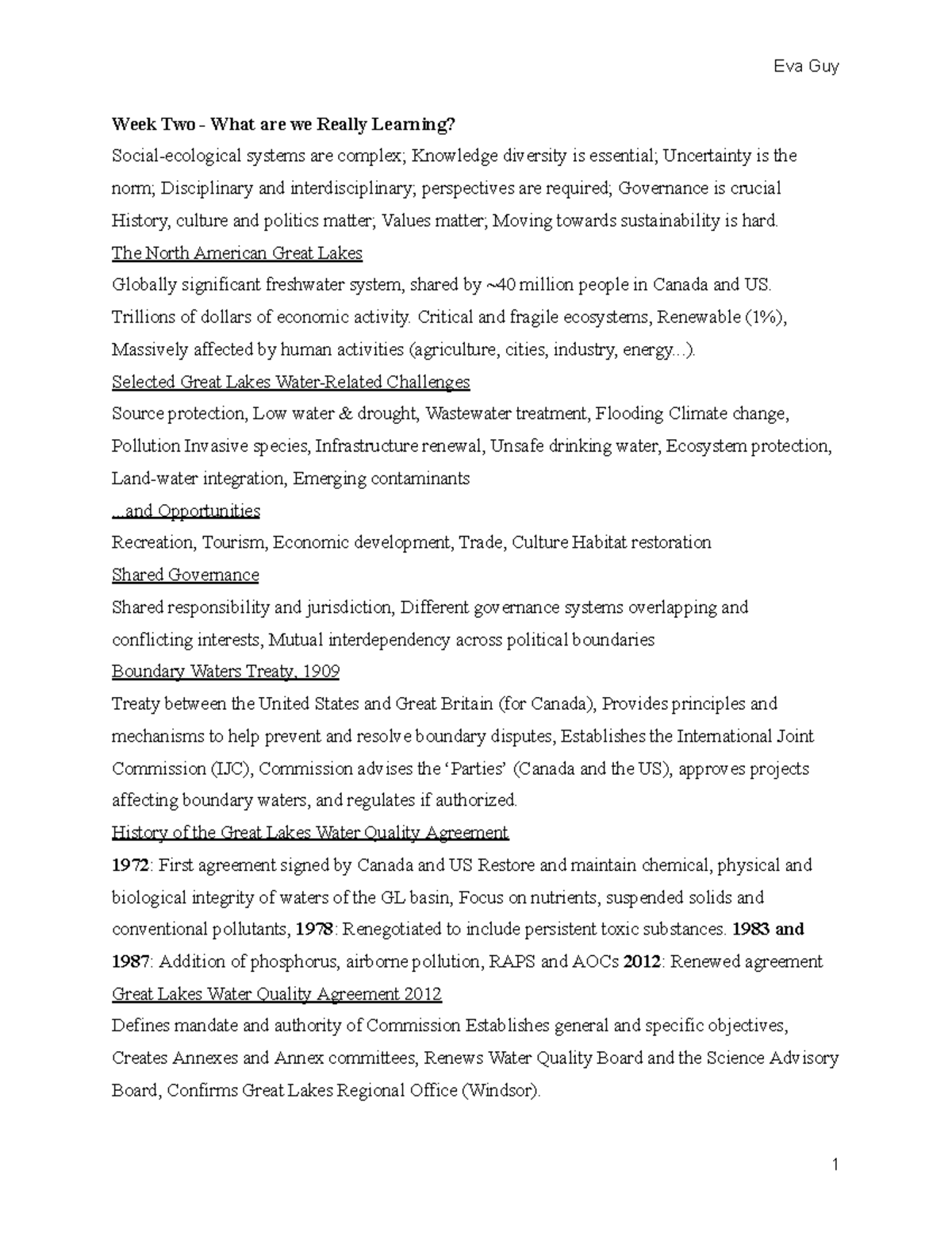 Exam Sheet ERS 101 - Week Two - What are we Really Learning? Social ...