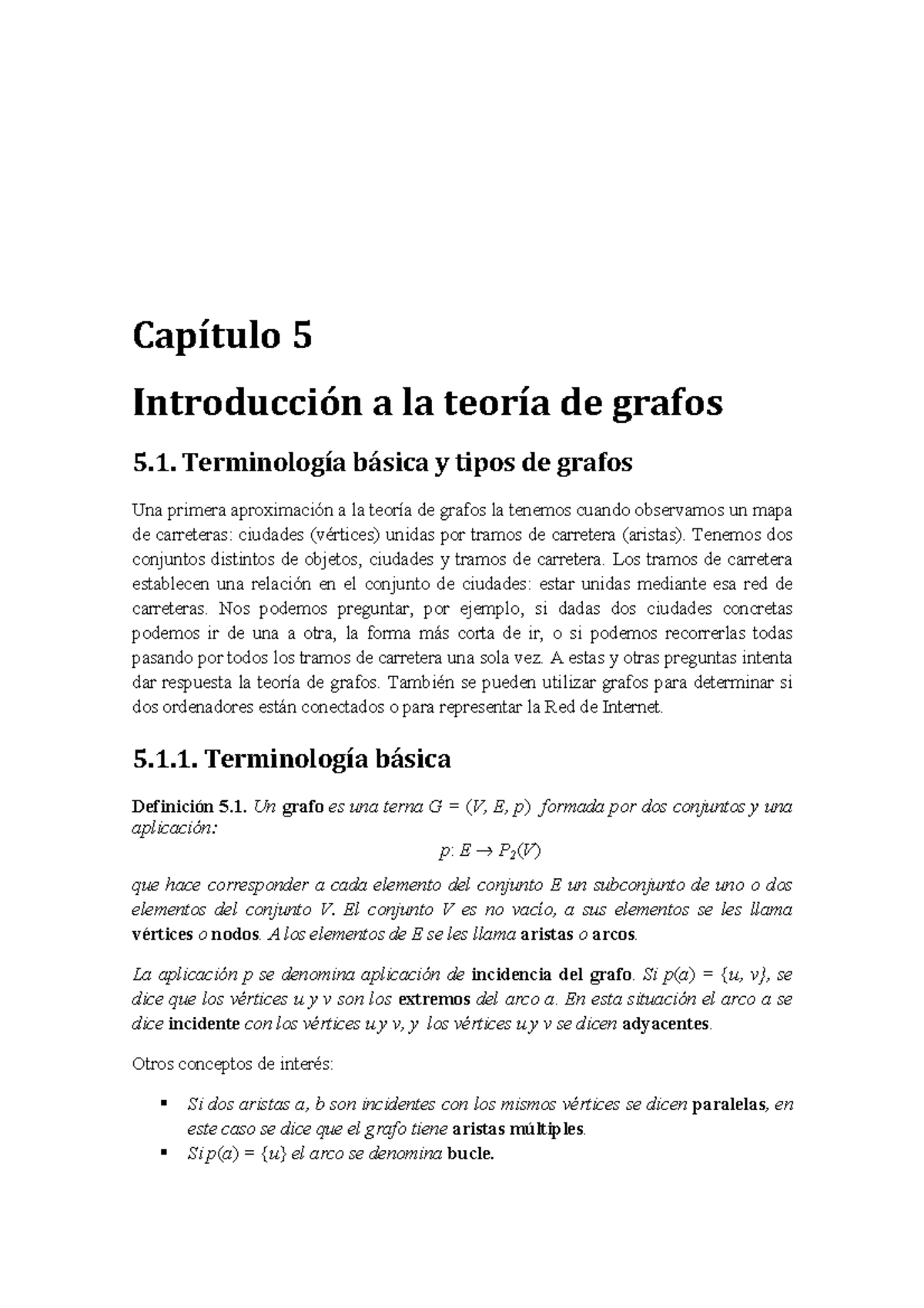 Tema 5 - Teoría de Grafos - Capítulo 5 Introducción a la teoría de ...