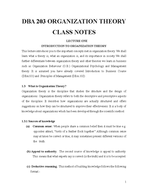 DBA 403 EXAM - It provides details on the various organizational theories of different - Studocu