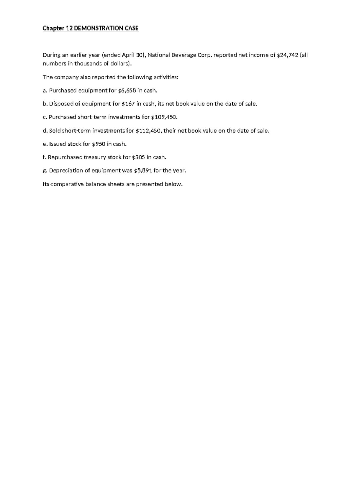 Ch.12 Demonstration case - Chapter 12 DEMONSTRATION CASE During an ...
