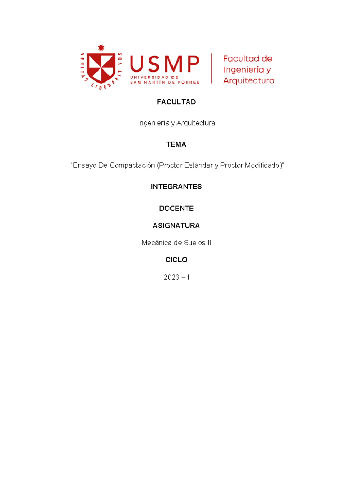 Compactacion - Proctor Estandar y Modificado - FACULTAD Ingeniería y ...