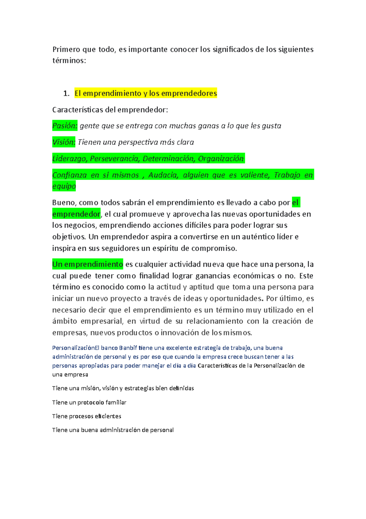 Resumen de intro negocios - Primero que todo, es importante conocer los ...