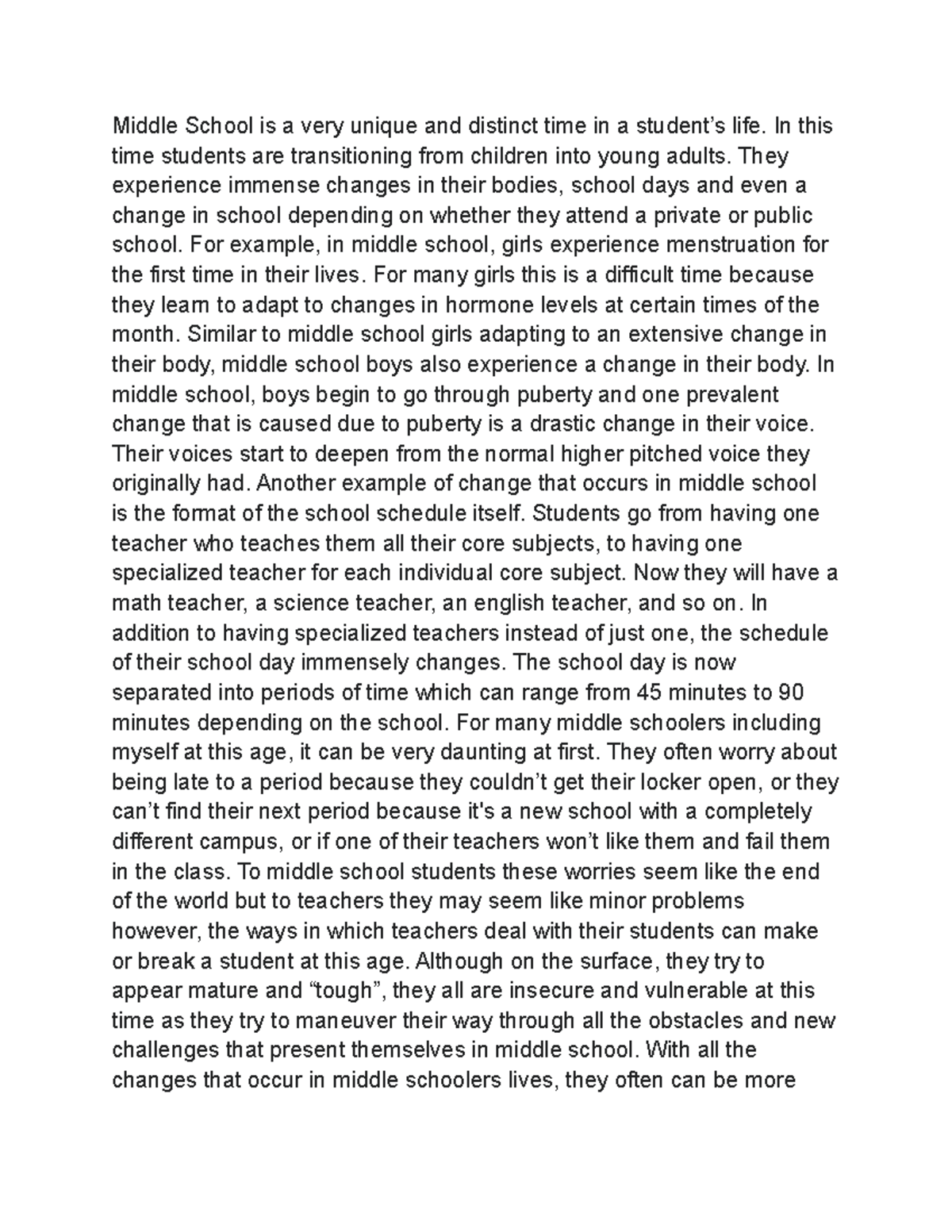 Discussion Post #1 So you wanna be a what - KD - Middle School is a ...