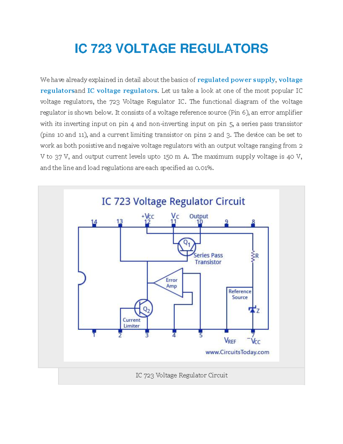 Nothgyyhhhhhhhh - IC 723 VOLTAGE REGULATORS We have already explained ...