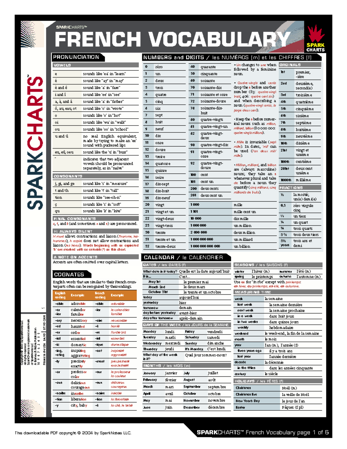 French Vocabulary (Spark Charts) by Spark Notes Editors (z-lib ...