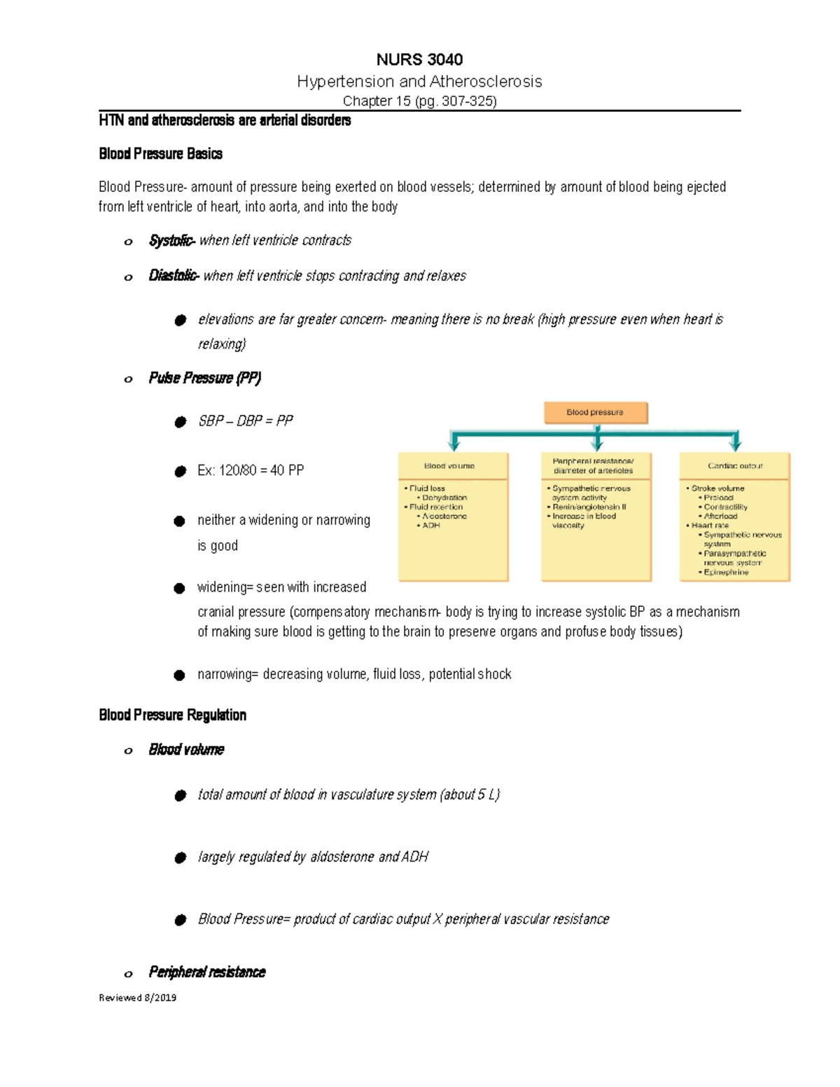 HTN (lecture 4) - Hypertension and Atherosclerosis Chapter 15 (pg. 307 ...