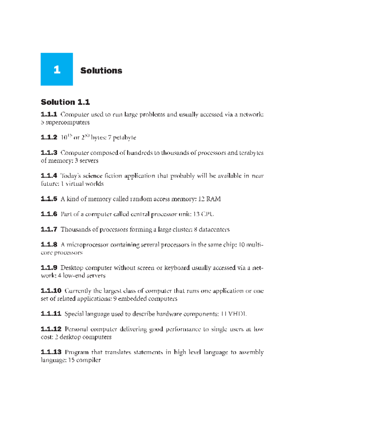 Solution) Computer Organization and Design, 4th Ed, D. A. Patterson and ...