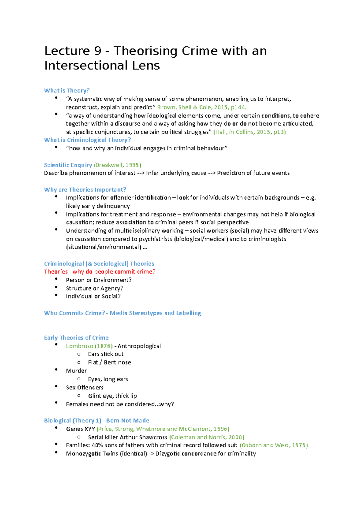 Lecture 9 - IOC - Lecture 9 - Theorising Crime with an Intersectional ...