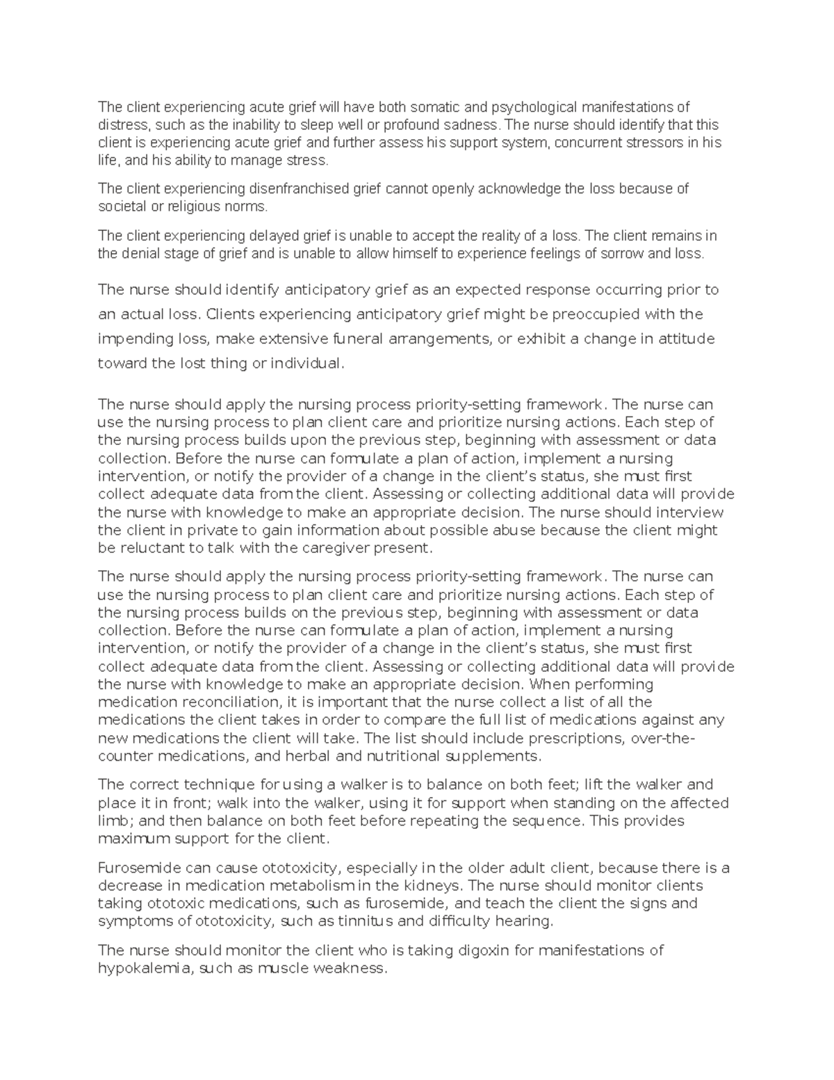 Gereantology - Assessment rationales - The client experiencing acute ...