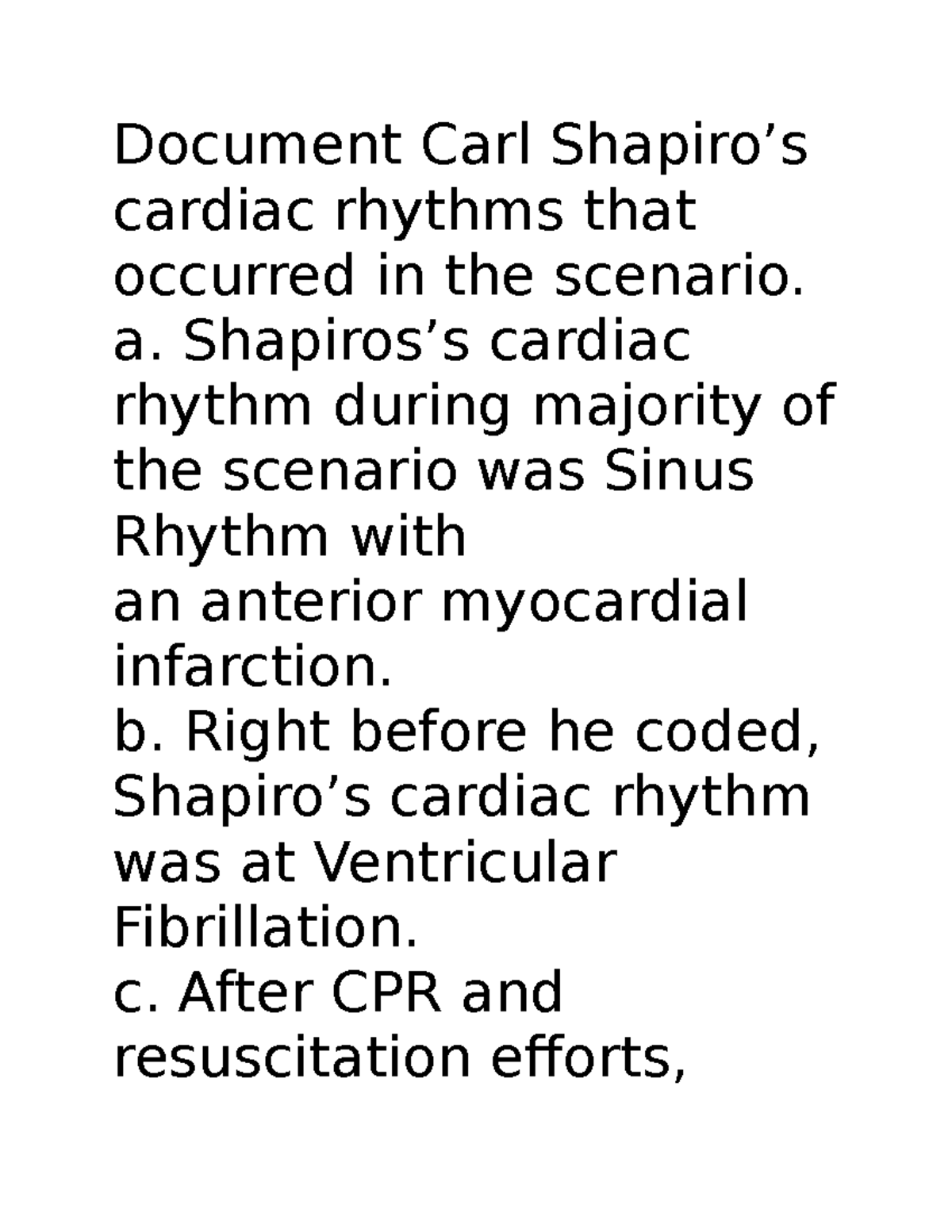 Document Carl Shapiro - free - Document Carl Shapiro’s cardiac rhythms ...